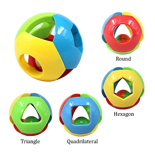 FOREAST 3 Pcs Baby Rattle Ball Toys Colourful Shaking Bell Developmental Rolling Balls Newborn Handbells Infant Gift