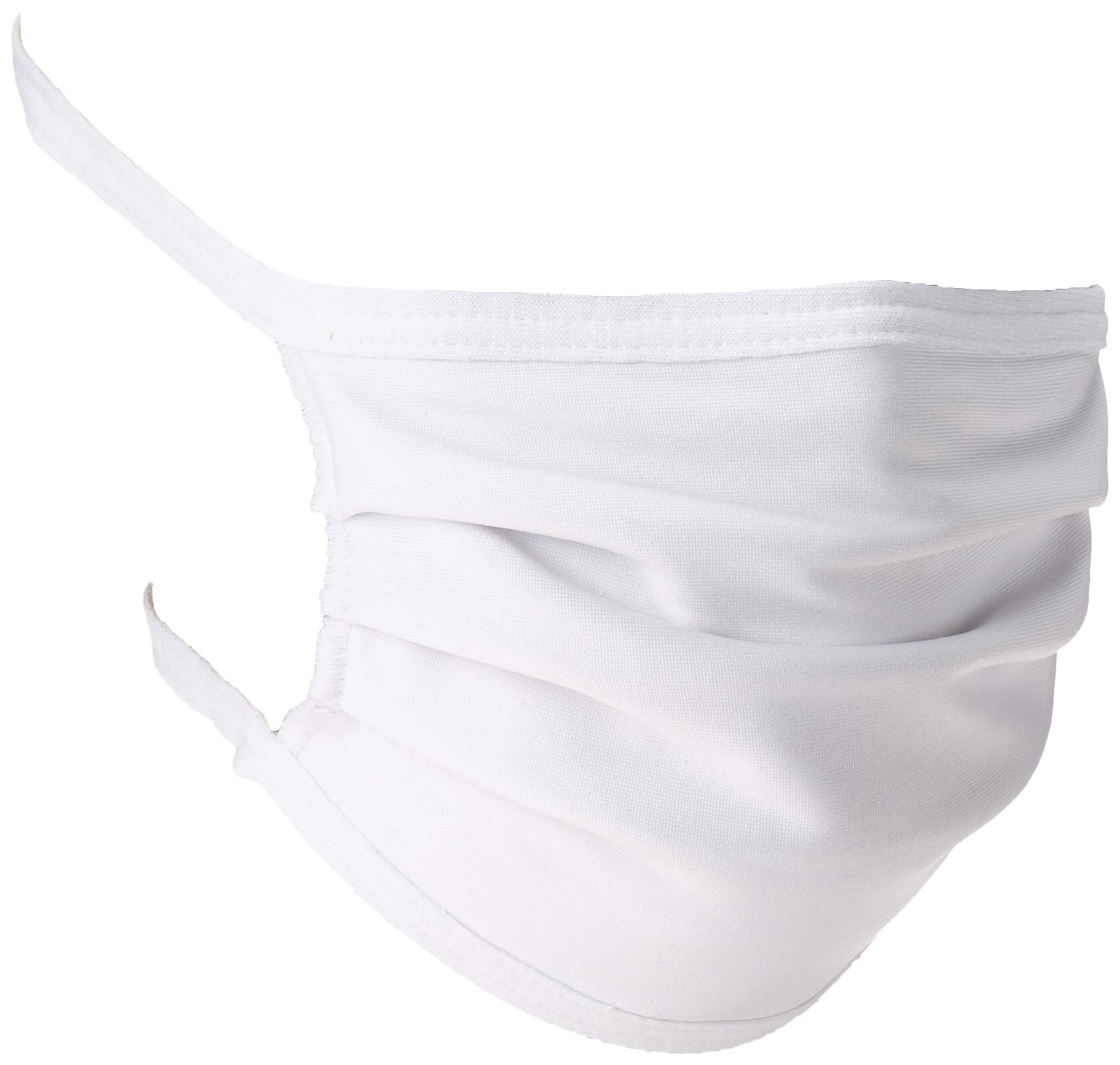 Gildan Adult Reusable 3-Layer Tie-On Cotton Face Mask (48 Pack), White (48 Pack), Adult: 6.5" x 7" (13" straps)