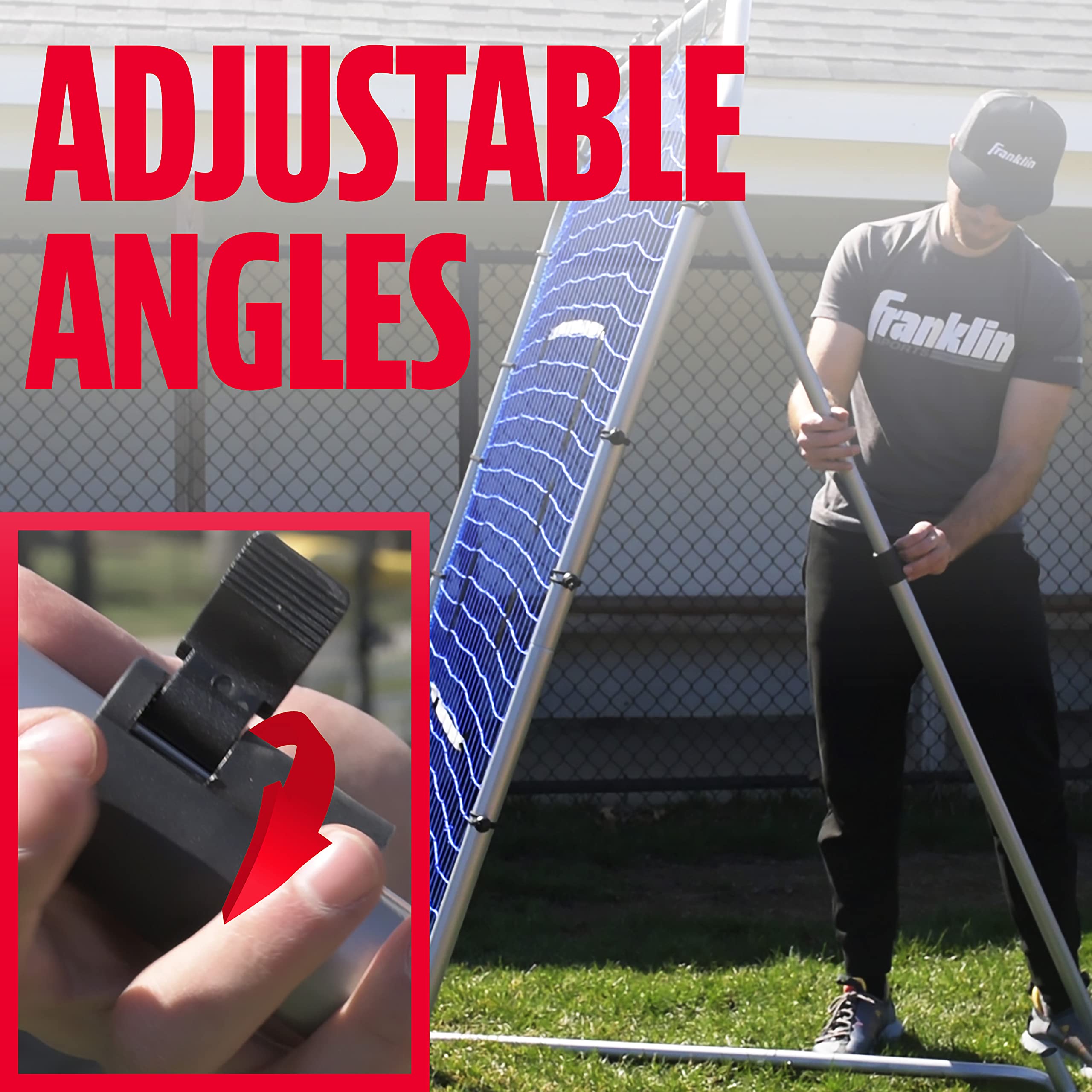 Franklin Sports Baseball Rebounder Net - Baseball Pitchback Net + Throwing Trainer - All Angle Bounce Back Net - Multi-Position Fielding + Throwing Aid