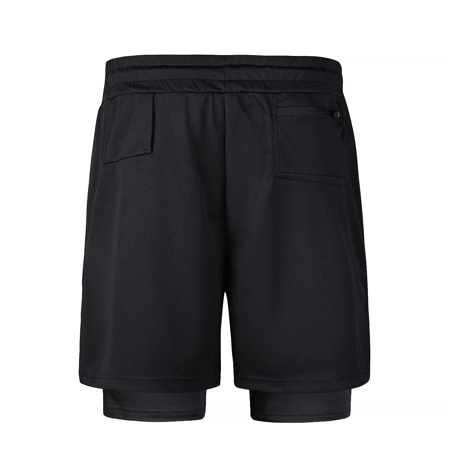 FLYFIREFLY Men's 2-in-1 Workout Running Shorts 7" Lightweight Gym Yoga Training Sport Short Pants