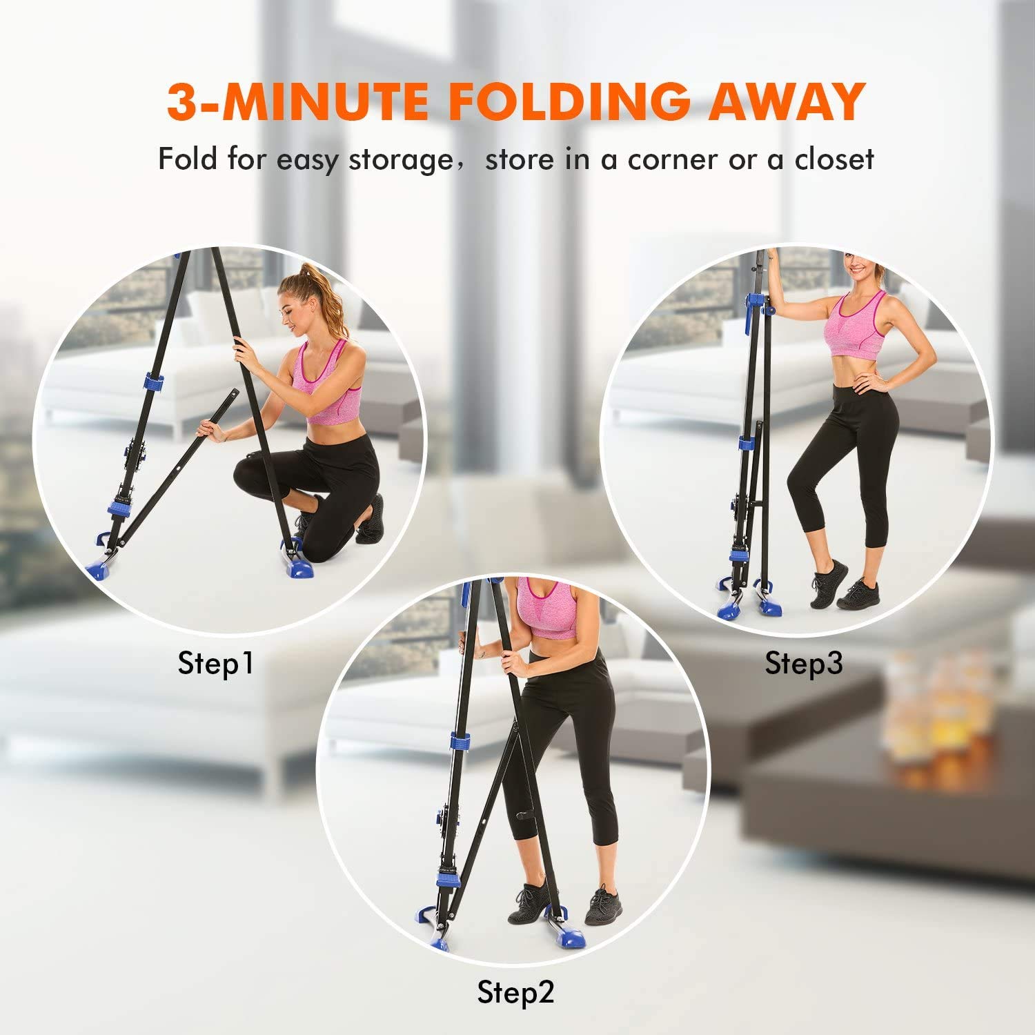 Flyerstoy Vertical Climber Cardio Exercise - Folding Exercise Climbing Machine,Total Body Workout Climber Machine for Home Gym, Exercise Bike for Home Body Trainer (Black)