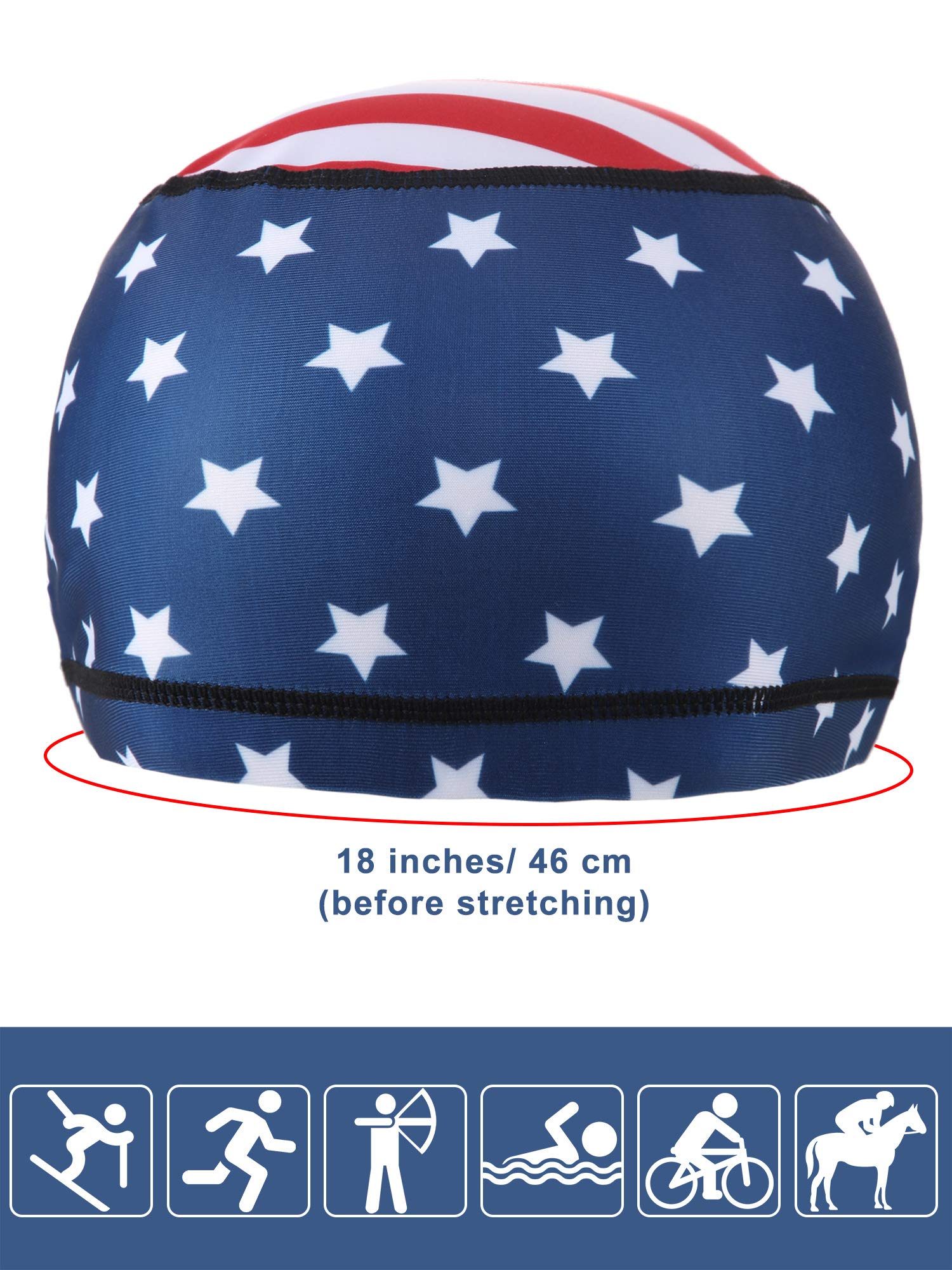 Geyoga 4 Pieces Cooling Skull Cap Sweat Wicking Helmet Liner Running Beanie Cycling Cap Liner for Men Women (Classic Style) Multicoloured