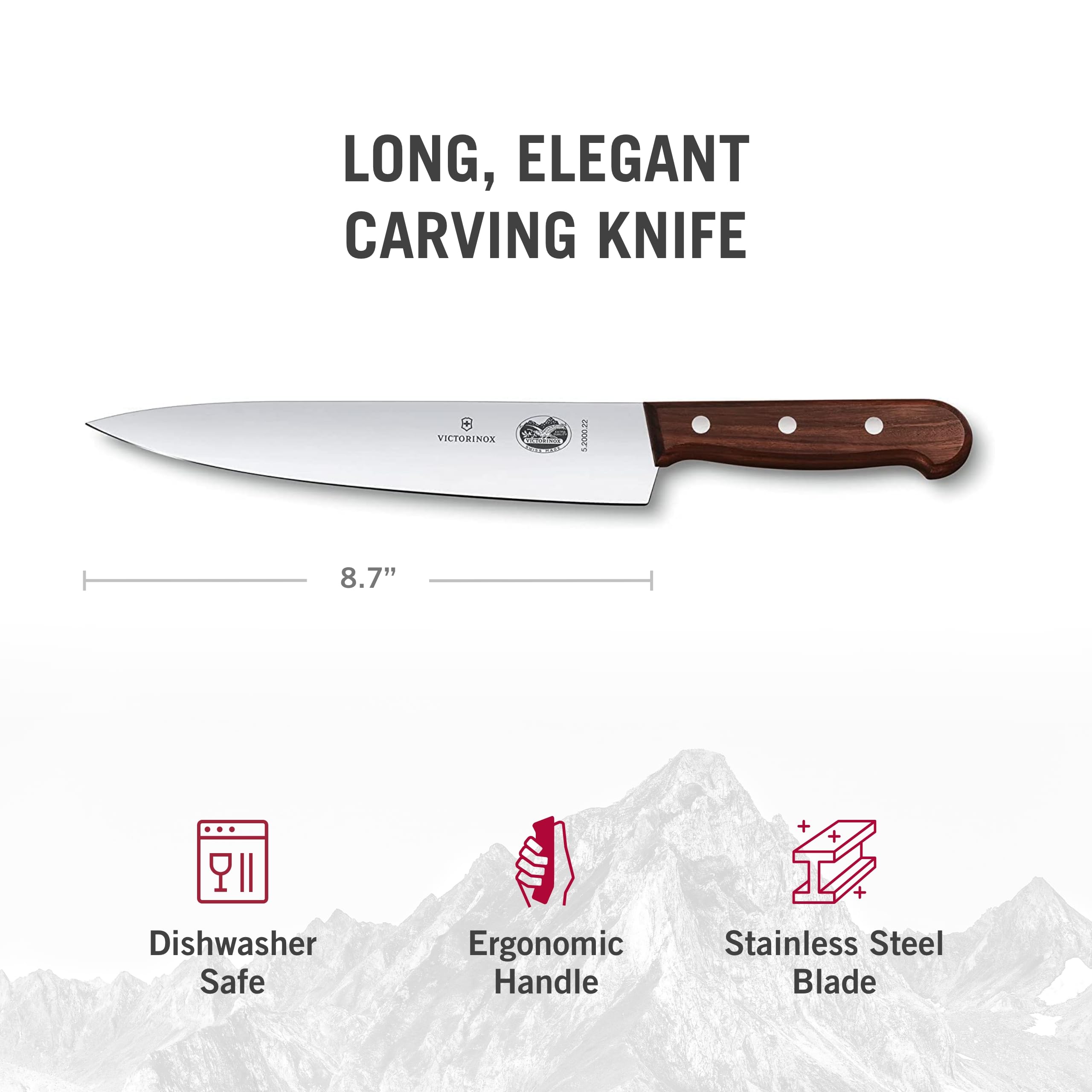 Victorinox Chef's Knife - Kitchen Knife for Home Essentials - Cooking Knife for All Cuts of Meat - Wooden Handle, 8.5"