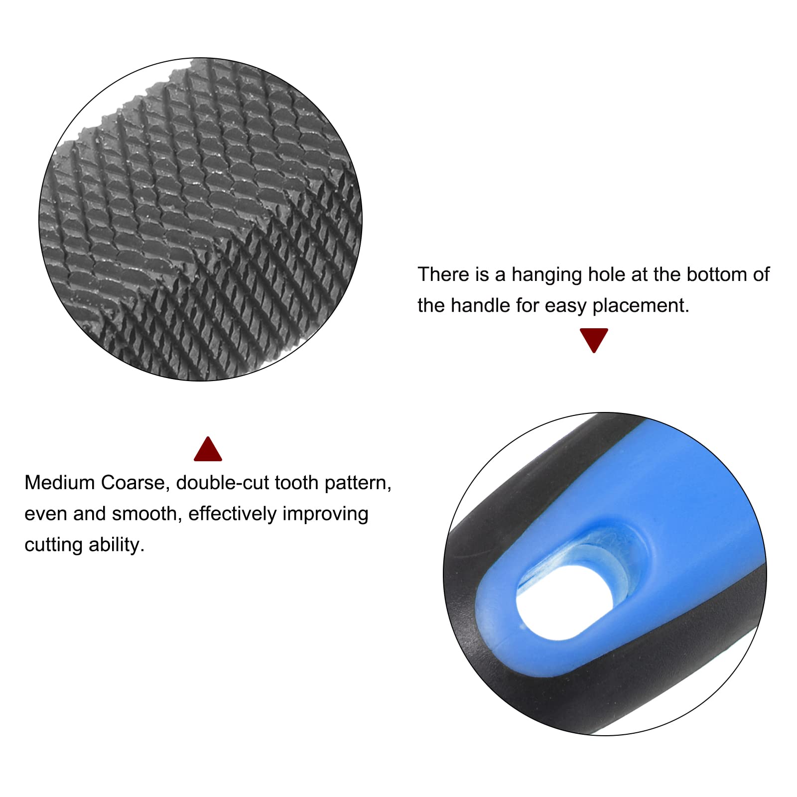 HARFINGTON Square File 10" High Carbon Hardened Steel Double Cut Hand Rasp with Plastic Handle for Deburring and Removing Material
