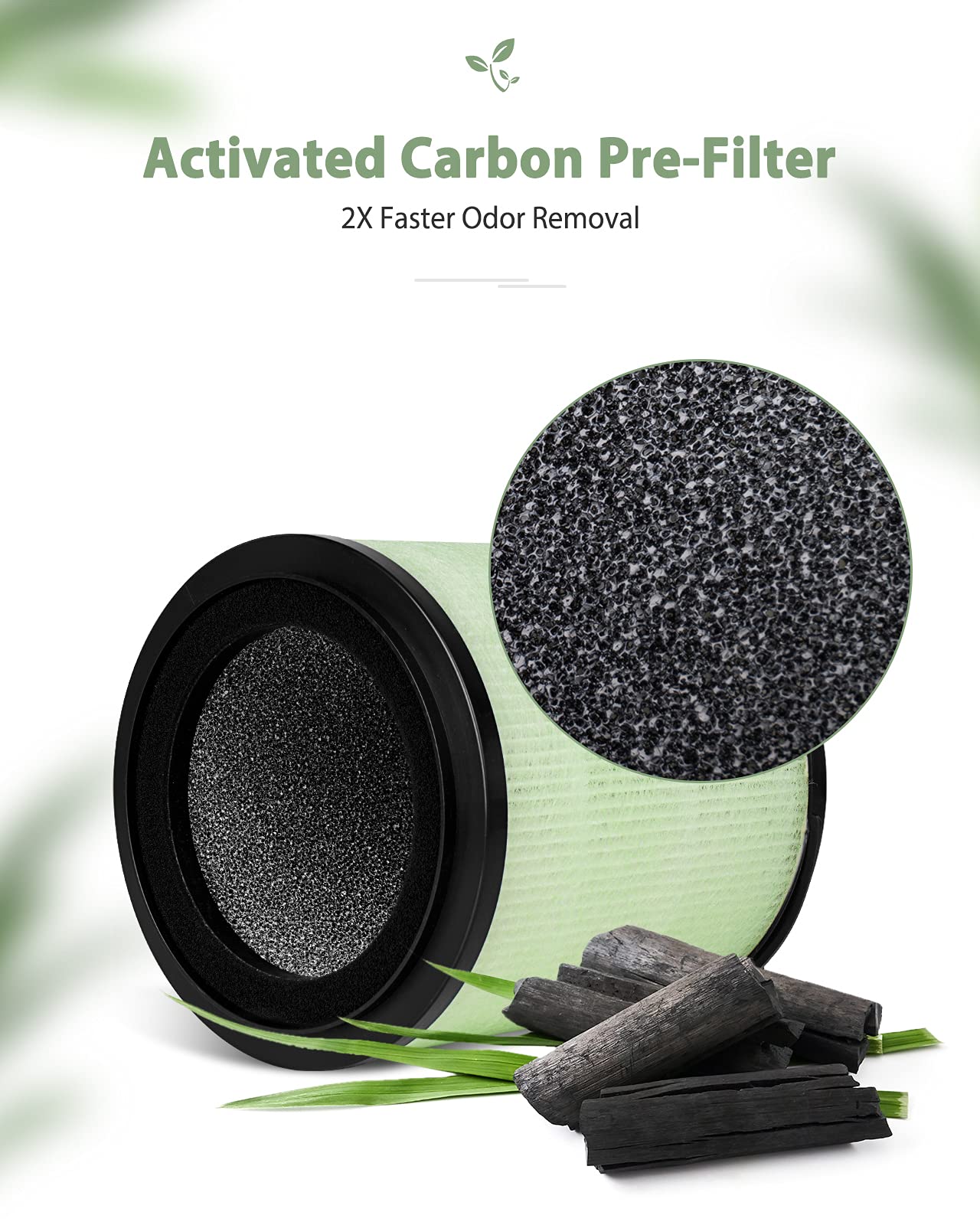 Future Way Upgraded Filter Replacement Compatible with Air Purifier 5-Speed for Large Room 500 sq ft, Better Dander and Pet Odor Control, 2-Pack