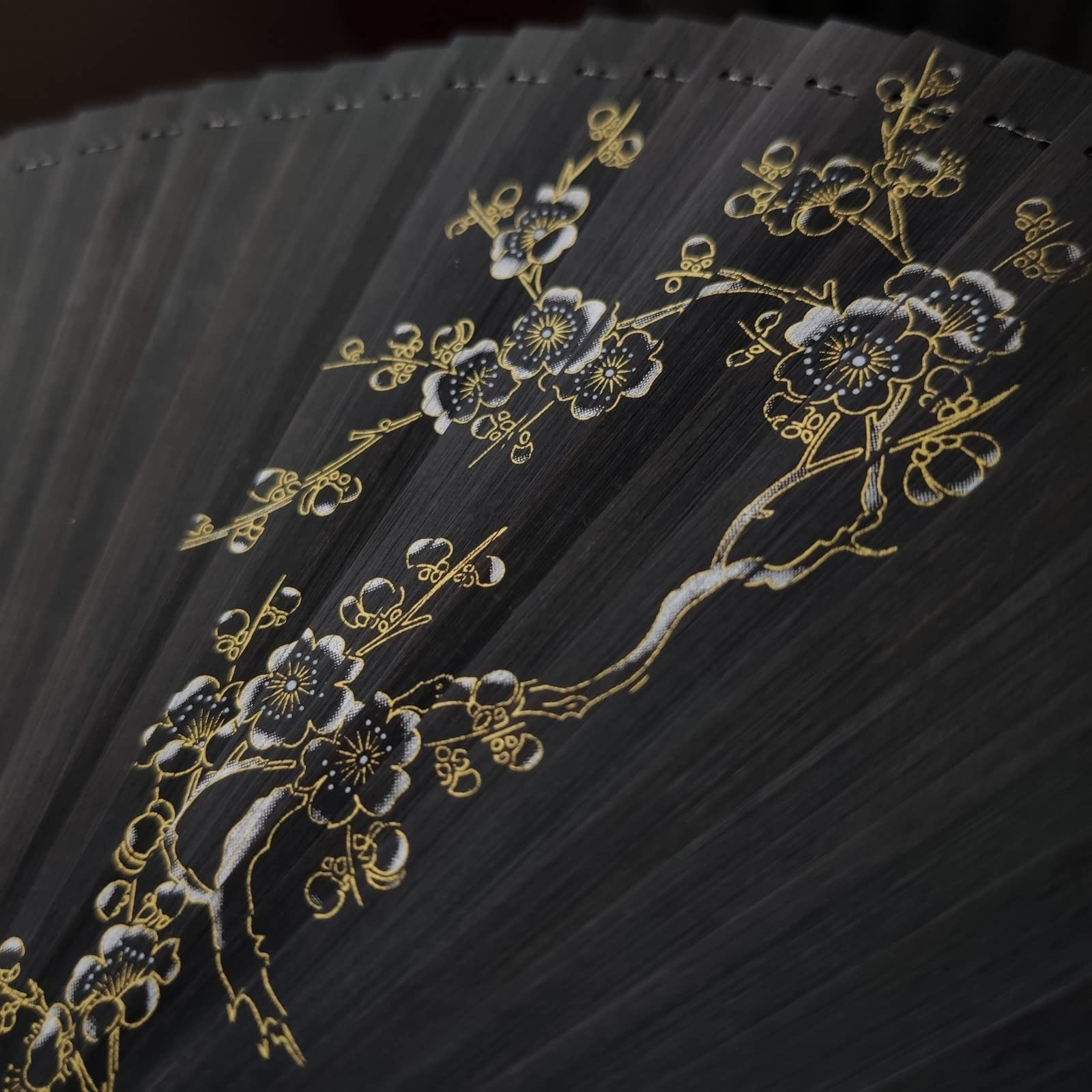 Hand Fan,Women Small Folding Fan,Classical Lacquer Fan,for Costume Matching,Comic Exhibition,Dance Performance,Interior Decoration,Gift Giving (Golden Plum)