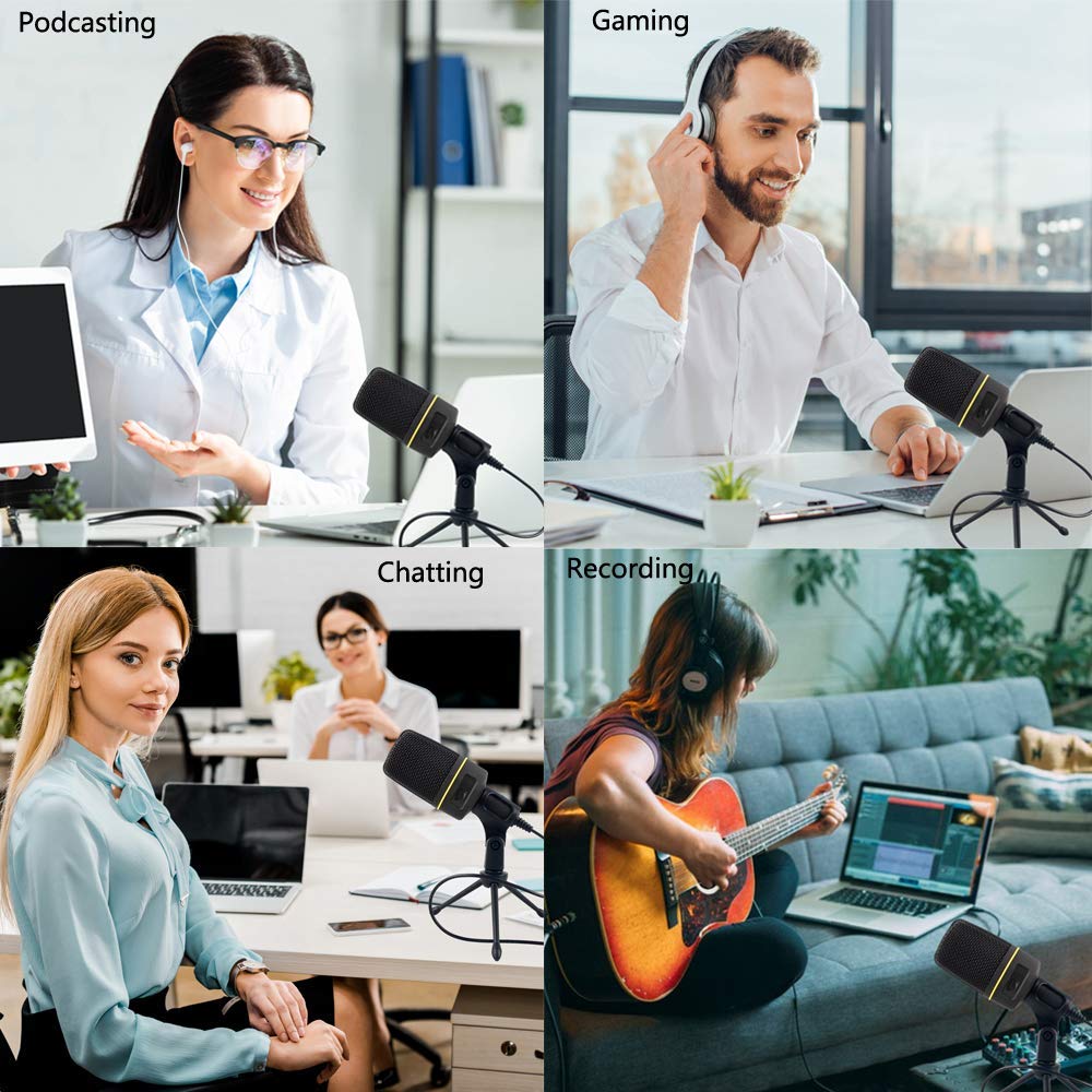 Gaming PC REMALL Microphone,Podcast Equipment Bundle Microphone Condenser Kit, USB Streaming Podcast 192KHZ/24Bit Plug&Play Computer USB Microphone for Computer Recording Studio Package