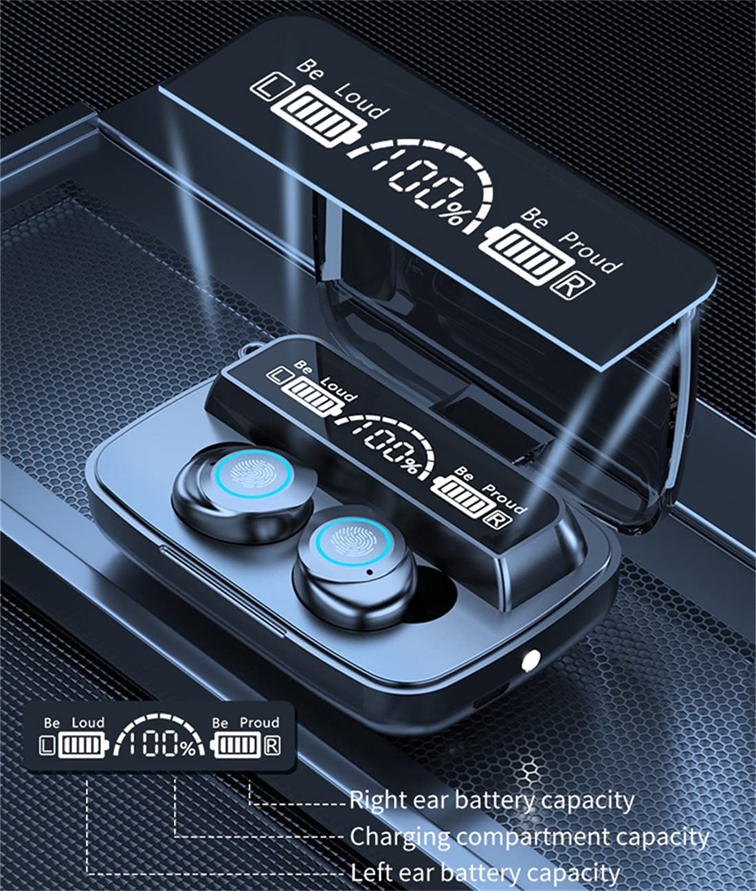 NEFSO Wireless Ear Buds, Bluetooth Headphones, Waterproof Ear Buds with Charging Case for Android iOS TV Pad Gaming Computer Laptop Sport