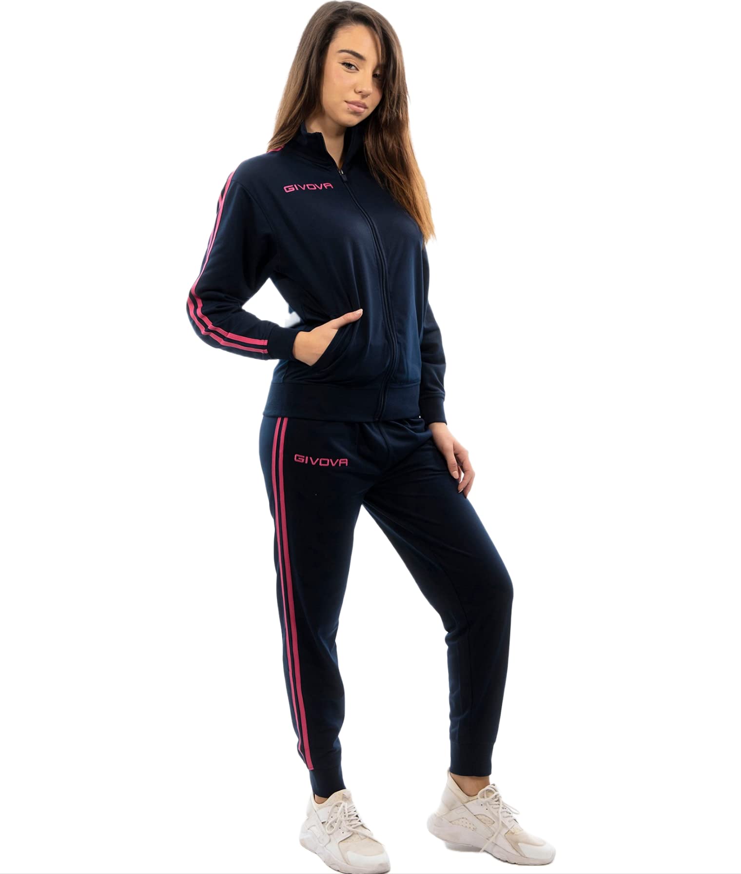 Givova Terry Blue/Fuchsia Cotton School Tracksuit Size 7XS