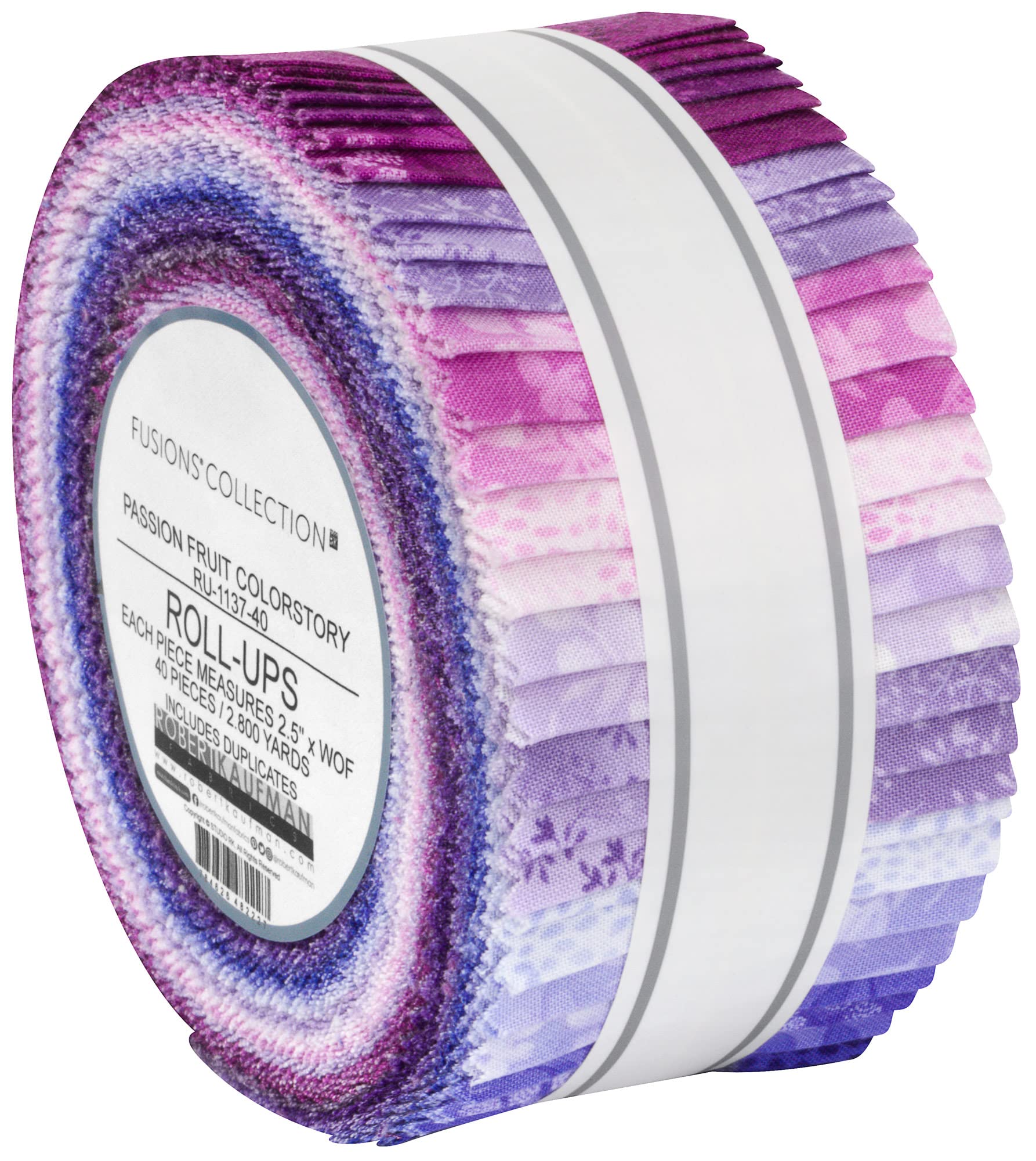 Fusions Passionfruit Roll Up 40 2.5-inch Strips Jelly Roll Robert Kaufman Fabrics RU-1137-40