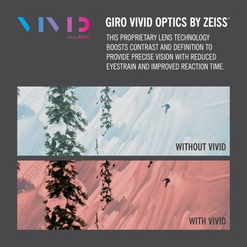 Giro Axis Asian Fit Ski Goggles - Snowboard Goggles for Men - Black Wordmark Strap with Vivid Ember/Vivid Infrared Lenses