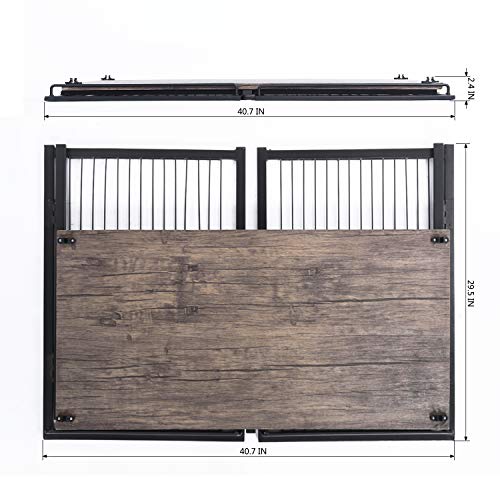 FurnitureR Modern Industrial Folding Writing Computer Desk for Home Office Brown