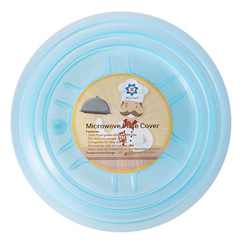 Kichwit Collapsible Silicone Microwave Plate Cover Splatter Guard, Dishwasher Safe & BPA Free, 11β