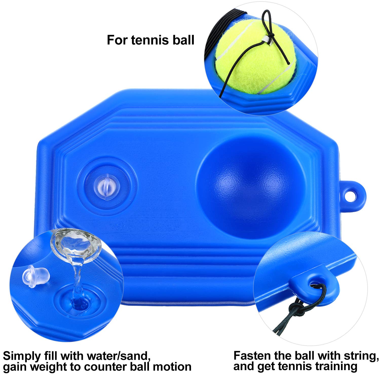 Gejoy 5 Pieces Tennis Training Equipment Tennis Trainer Rebounder Ball Trainer Set with String for Kids Youth Beginner Practice at Home