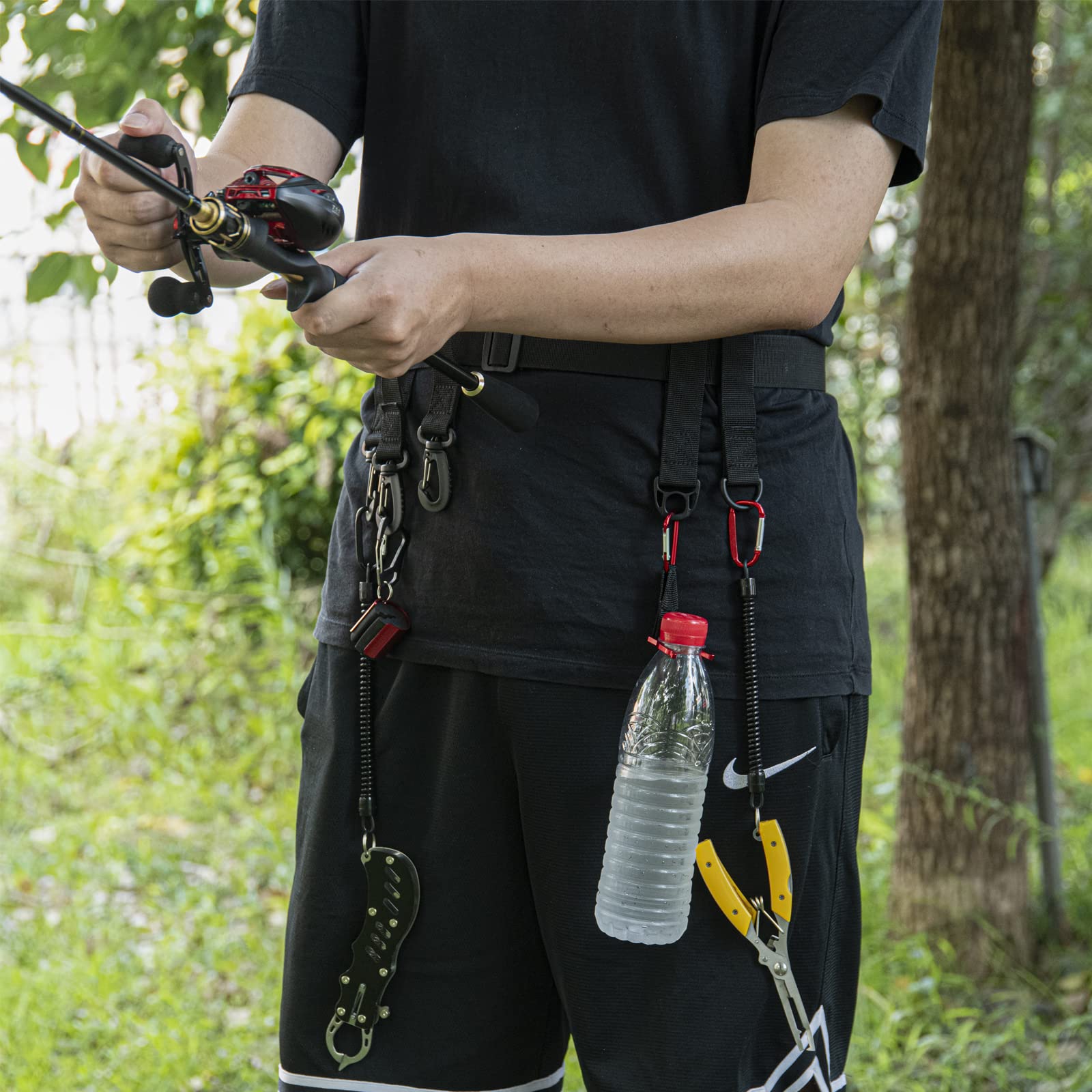Goture Adjustable Fishing Wader Belt Multi-functional Fishing Wading Belt for Surf Casting Kayak Fishing Waist Belt