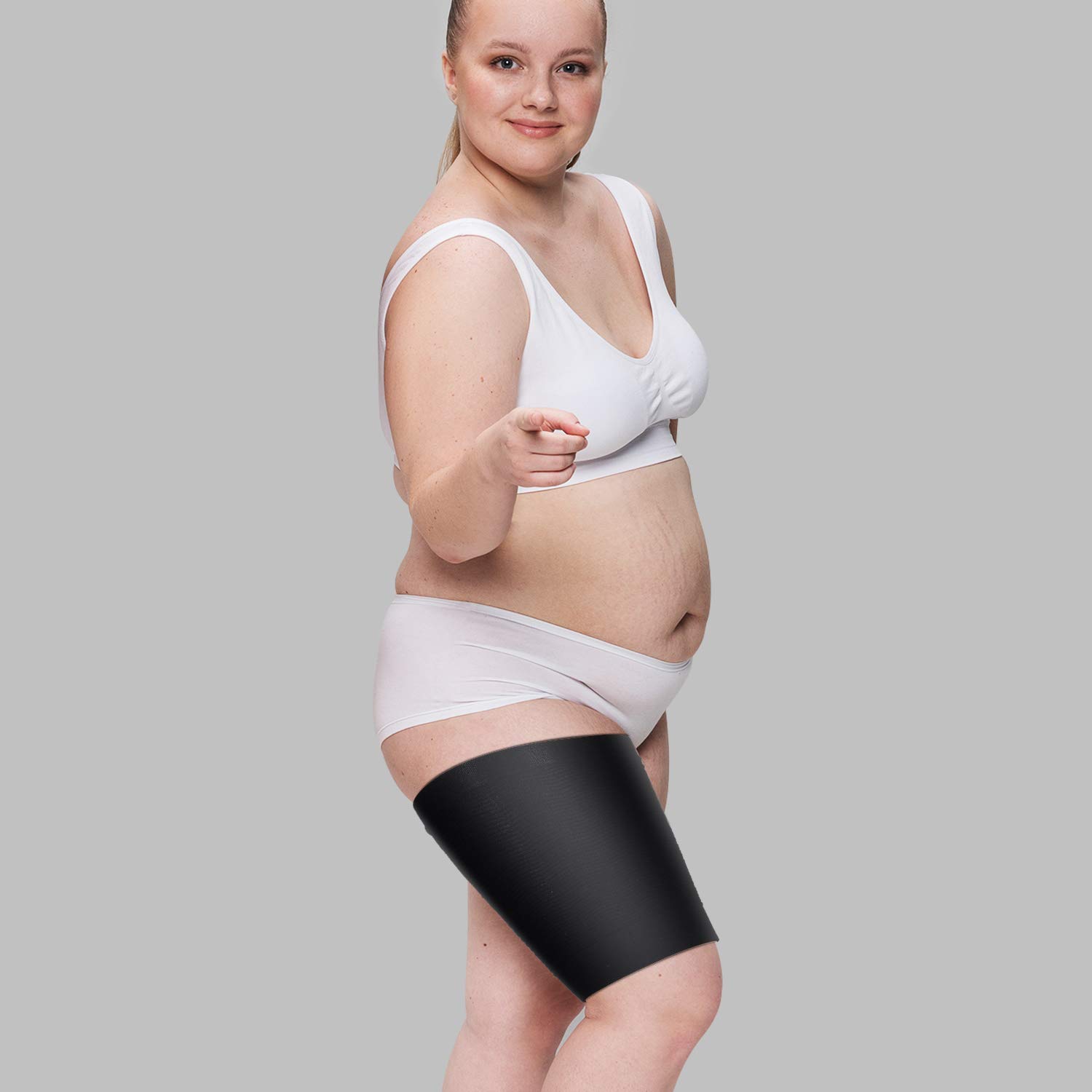 Geyoga 2 Pairs Thigh Wraps for Plus Size Women, Thigh Calf Compression Sleeve Upper Slimming Thigh Wraps for Flabby Thigh
