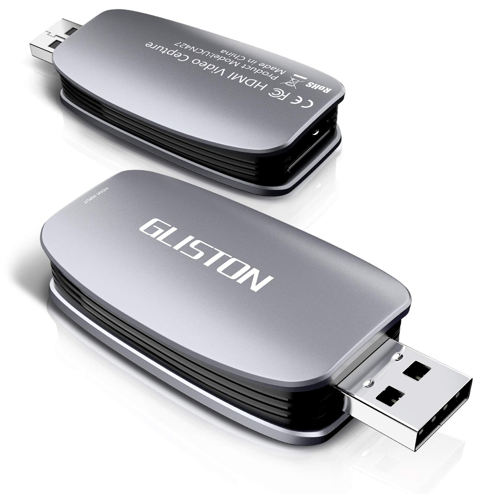 GLISTON Audio Video Capture Card, USB 2.0 30FPS HDMI Capture Card for Gaming, Streaming, Teaching, Video Conference, Broadcasting or Facebook Portal TV Record