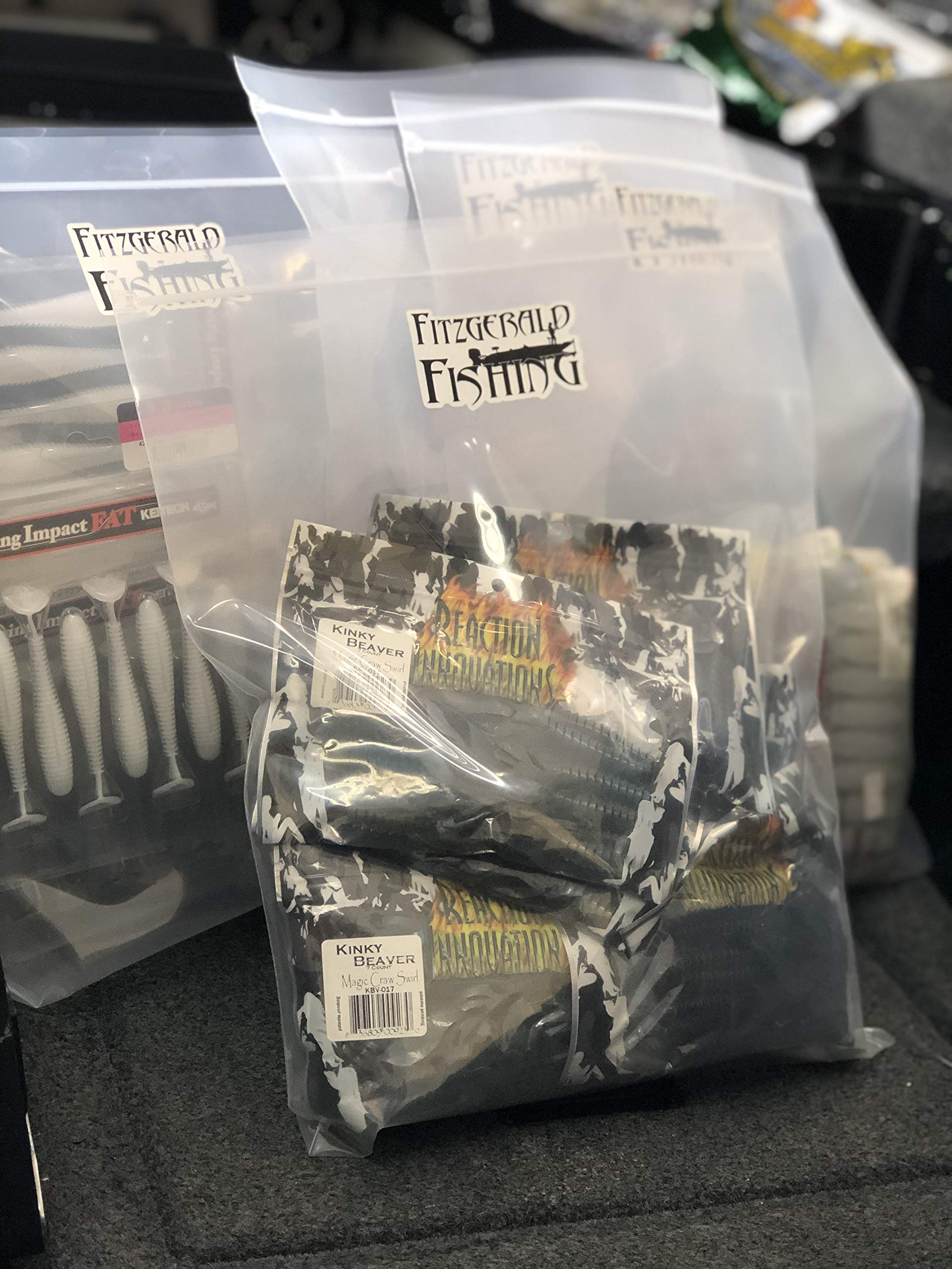 Fitzgerald Fishing Reclosable Tackle Bags - Large 15" x 12" - Heavy Duty - 10 Bags per Pack