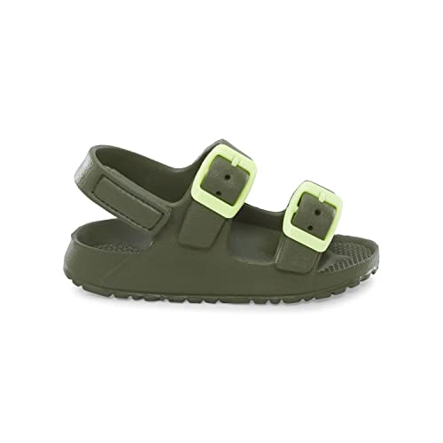 OshKosh B'Gosh Boy's Rivar Sandal, Olive/Lime, 7 Toddler