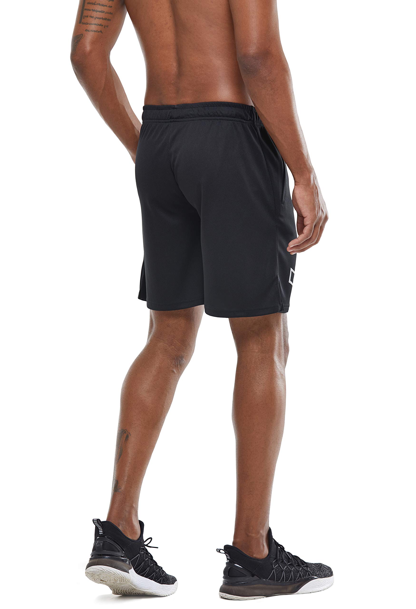 G Gradual Men's 7" Workout Running Shorts Quick Dry Lightweight Gym Shorts with Zip Pockets (2 Pack: Navy Blue/Black X-Large)