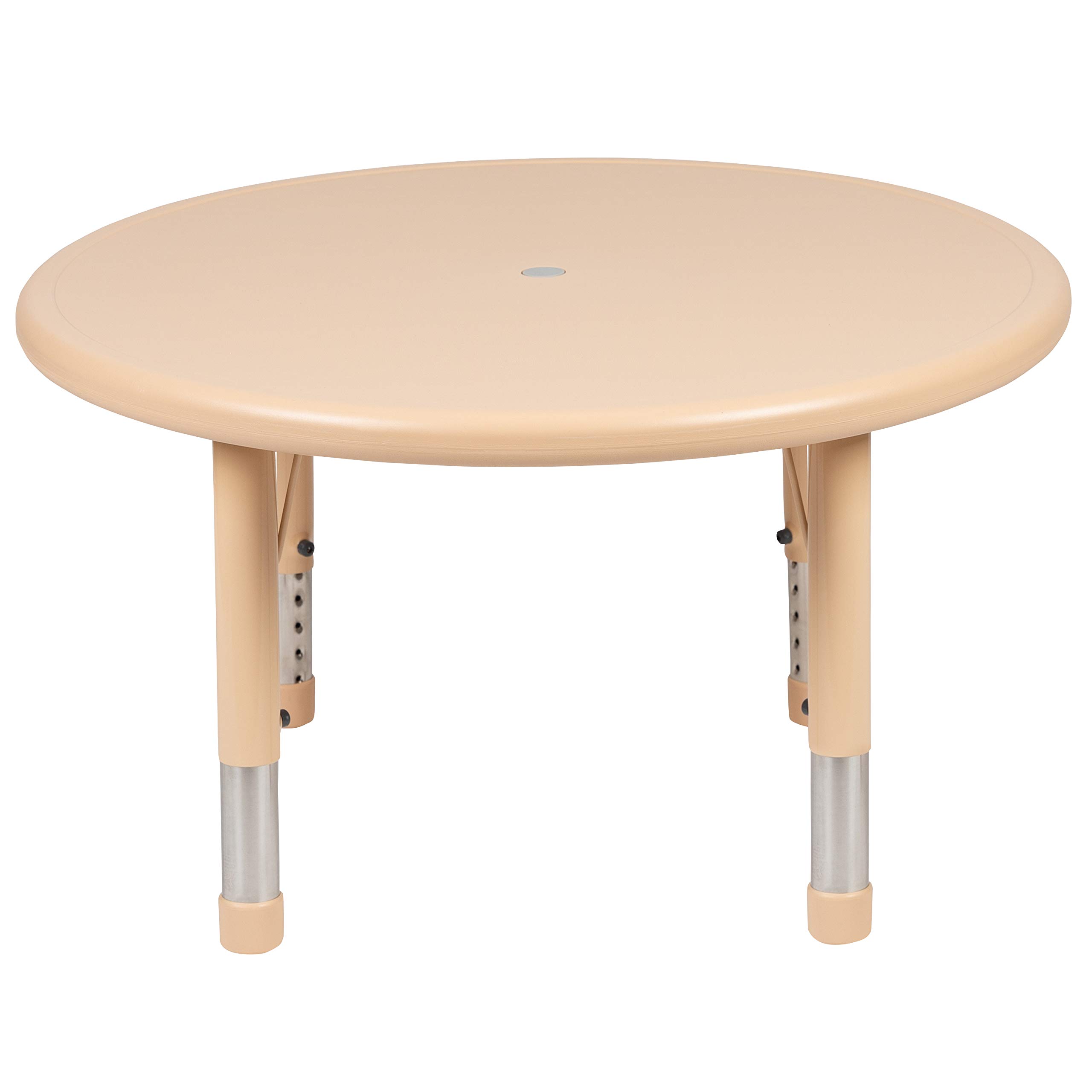 Flash Furniture 33" Round Natural Plastic Height Adjustable Activity Table