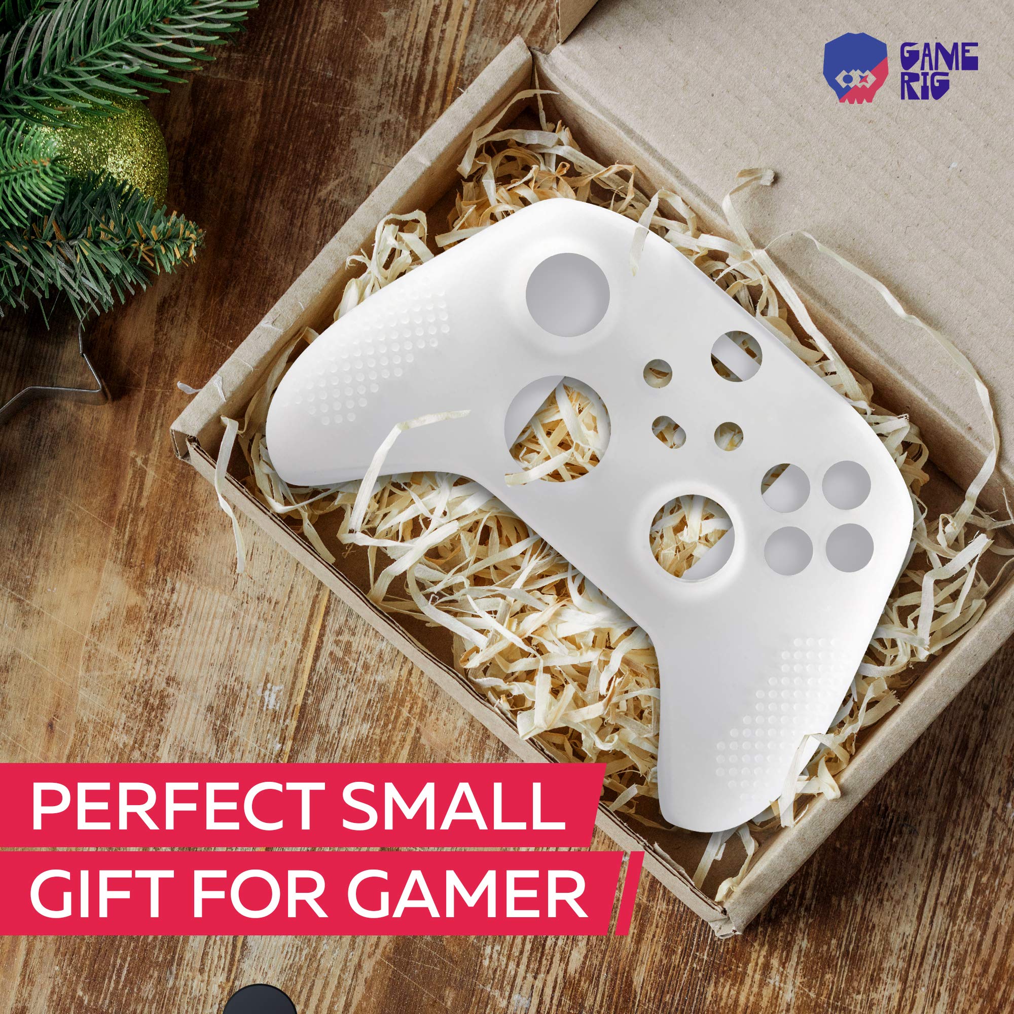 Game Rig Xbox Series X&S Controller Cover Silicon Skin - Anti-Slip 100% Compatible Case - 360 Degree Gamepad Protector White