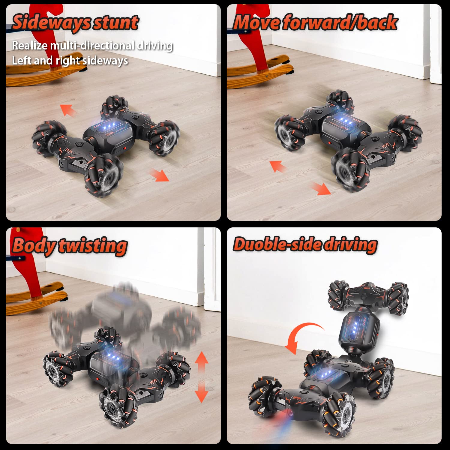FUUY RC Drift Car Hot Wheels Smart Hand Controll RC Car Double-Sided Driving RC Drift Trunk Twist Remote Control Car for Teen Boys Idea