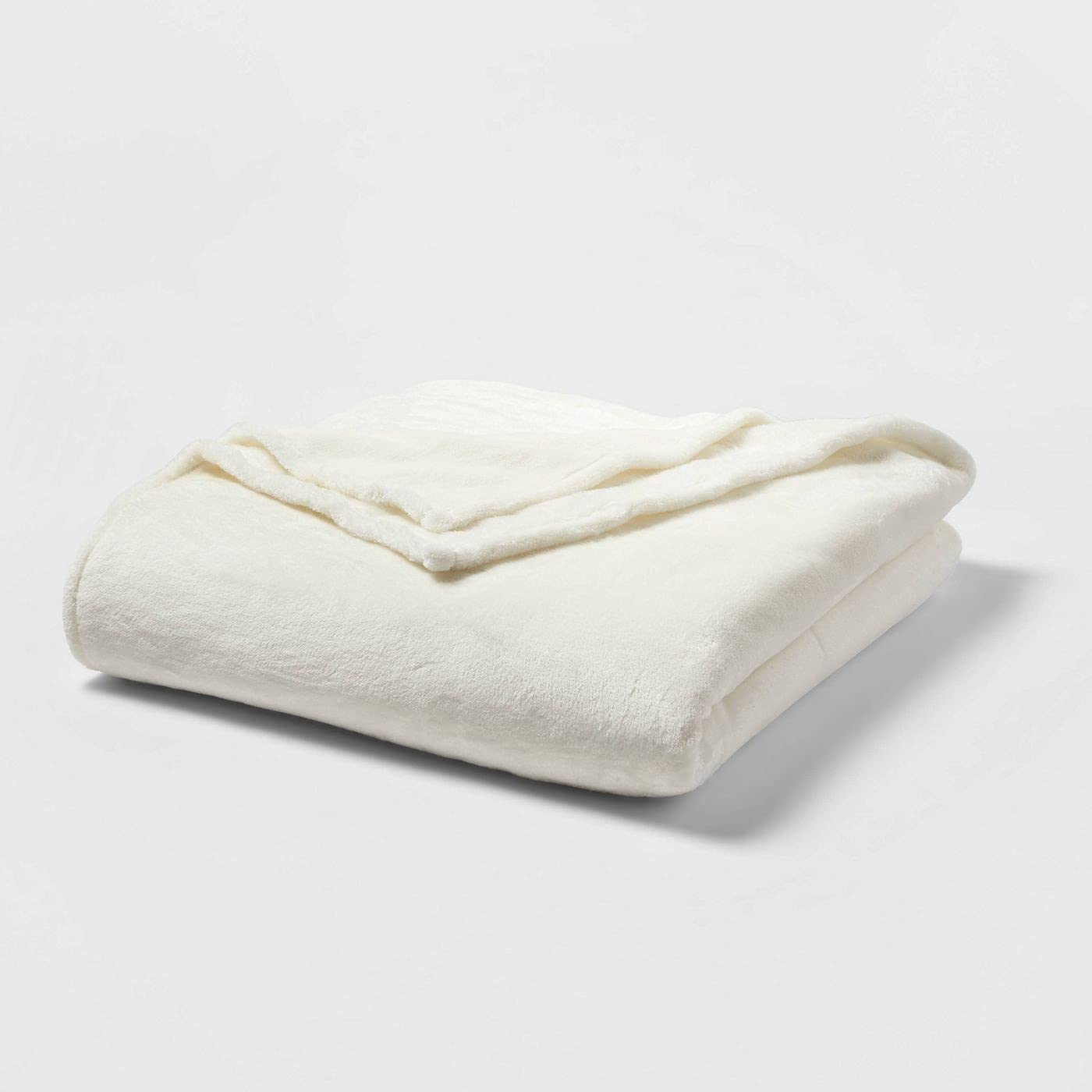 Full/Queen Sour Cream Super Soft Microplush Bed Blanket - Threshold