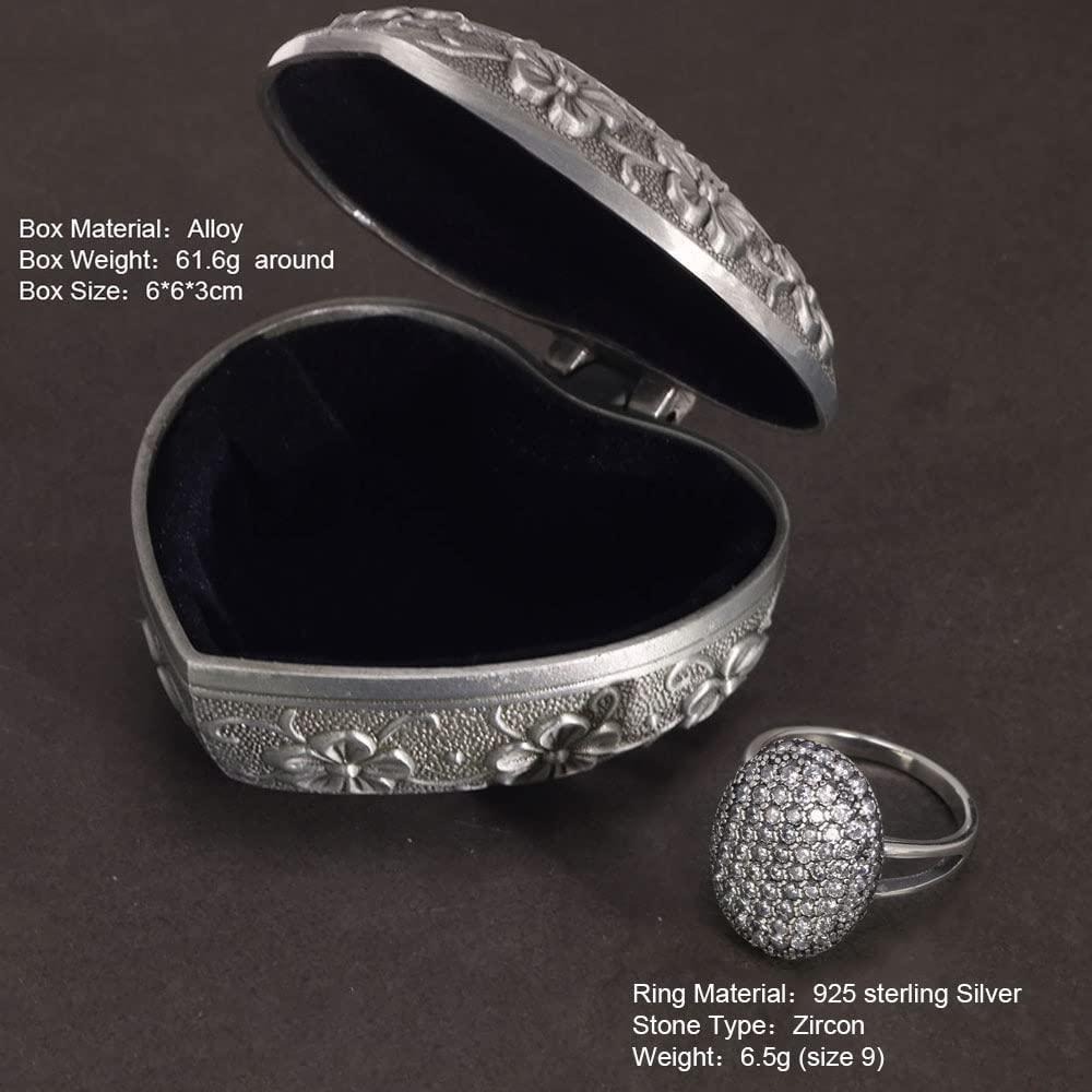 Genuine 925 Sterling Silver Twilight Women's Ring Micro Pavé Zircon Ring with a Jewelry Heart Box, Breaking Dawn Bella Swan engagement ring (7)