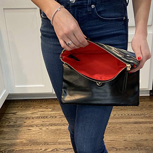 Funky Monkey Fashion Buffalo Check Wristlet Wallet Clutch Red & Black, Foldover Style