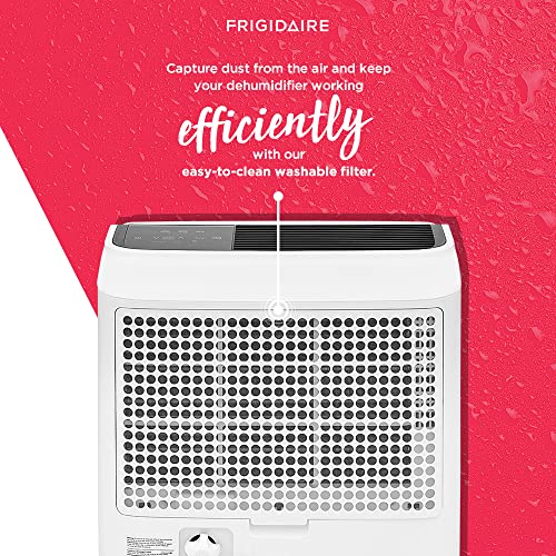 Frigidaire FFAD6022W1 Dehumidifier, High Humidity 60 Pint Capacity Dehumidifier with a Easy-to-Clean Washable Filter and Custom Humidity Control for maximized comfort, in White