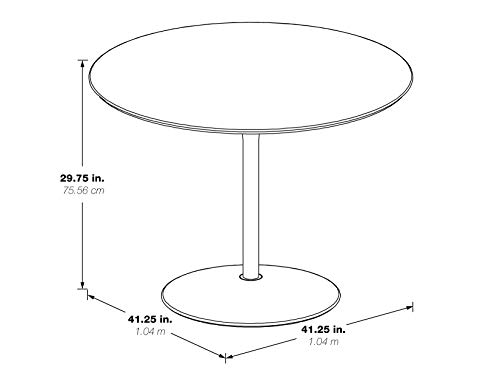 OSP Home Furnishings Flower Mid-Century Dining Table, White Top with Brass Base