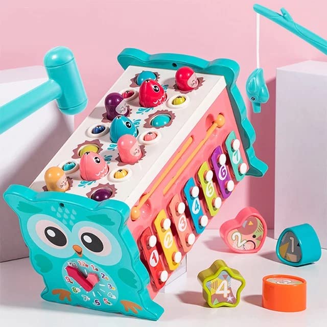 My Spoiled Child Baby Activity Cube 8 in 1 - Boys Gift Set | Activity Cube for Toddlers 1-3 | Developmental Toddler Educational Learning Cube for Toddlers 1-3| Infant Busy Box (Green)