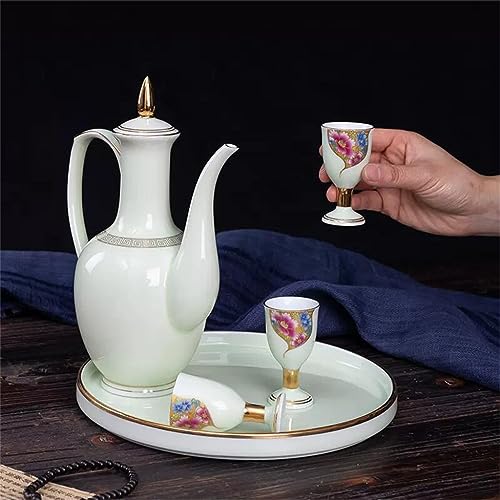 GGEBF Retro Wine Dispenser Wine Pot Wine Glass Set Household Chinese Antique Wine Set Small Wine Cup