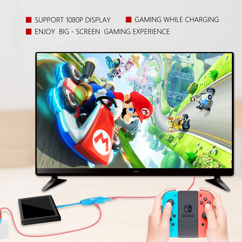 GOPALA Switch Dock, 4K@60Hz for Nintendo Switch Dock, Portable Switch Dock for Nintendo Switch Docking Station, 1080P Switch Docking Station for Nintendo Switch/OLED MacBook Pro Air Samsung DEX-Blue