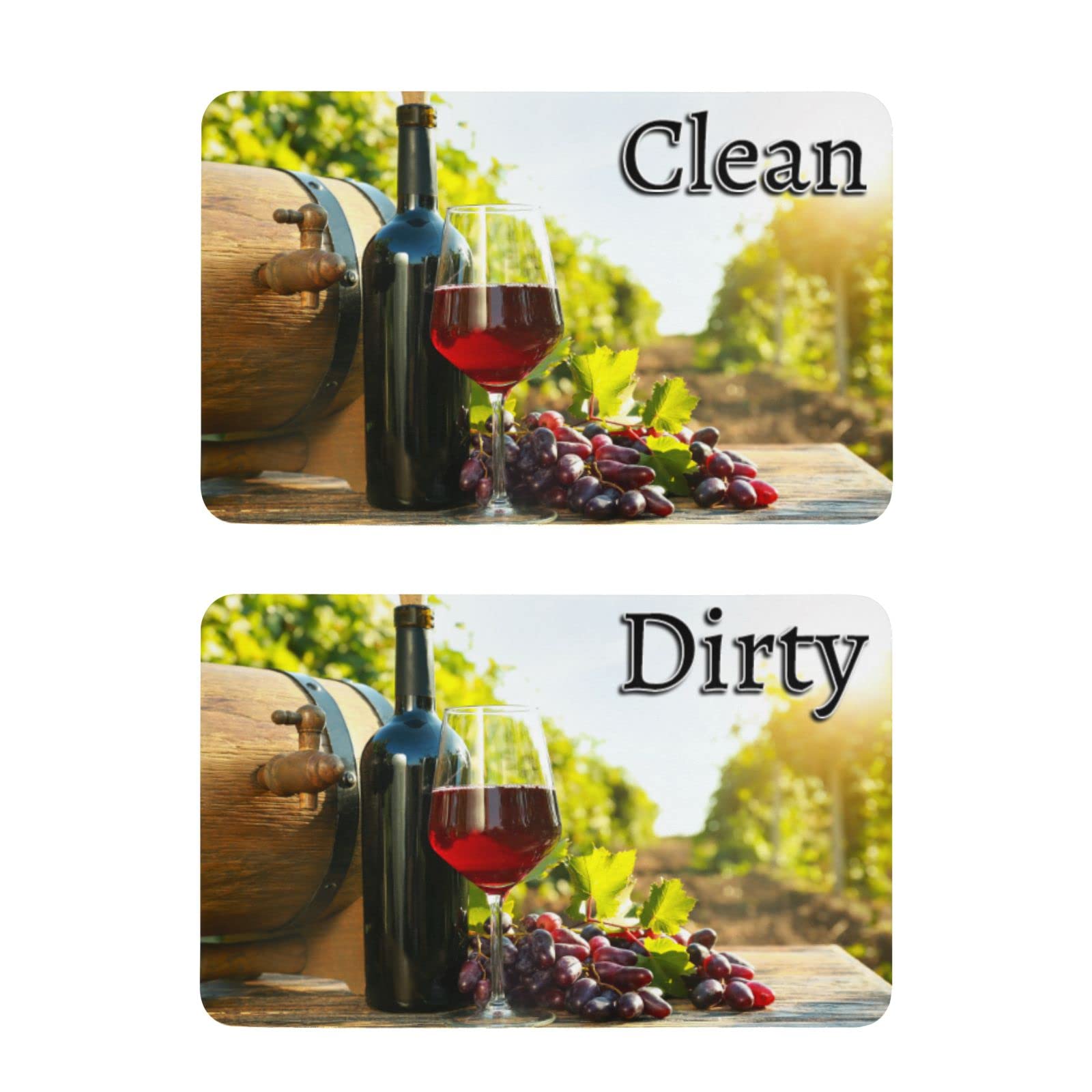 Kigai Farm Delicious Wine Clean Dirty Magnet for Dishwasher Upgrade Super Strong Magnet - Easy to Read Non-Scratch Magnetic Indicator Sign