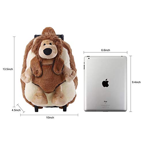 Funday Dinosaur Kids Backpack with Removable Wheels - Little Kids Luggage Backpack with Stuffed Animal Toy Dinosaur