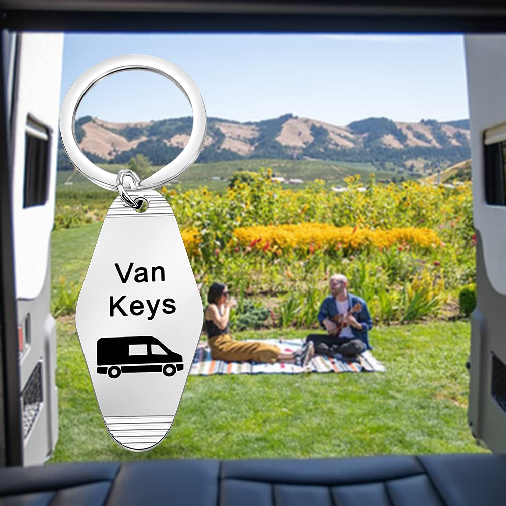 FOTAP Van Keys Keychain Camping Keychain RV keychain Ford Transit Camper Gift Camping Lover Gift Camping Fan gift Camper Gift (Van Keys)