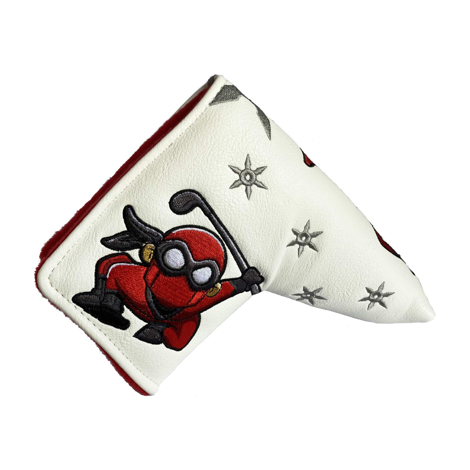 Golf Blade Putter Cover Headcover Magnetic Synthetic Leather Club Protector for Scotty Cameron Odyssey Blade Taylormade (Ninja Red)