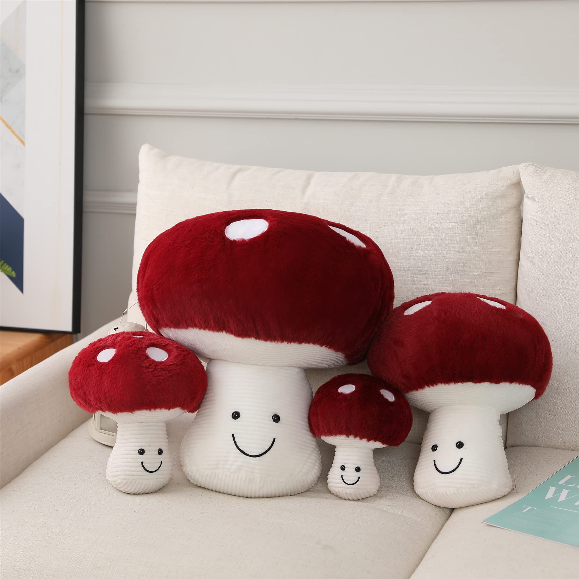 Fun Sunma Lovely Mushroom Cotton Pillow Stuffed Plush Mushroom Pillow (8 inches)