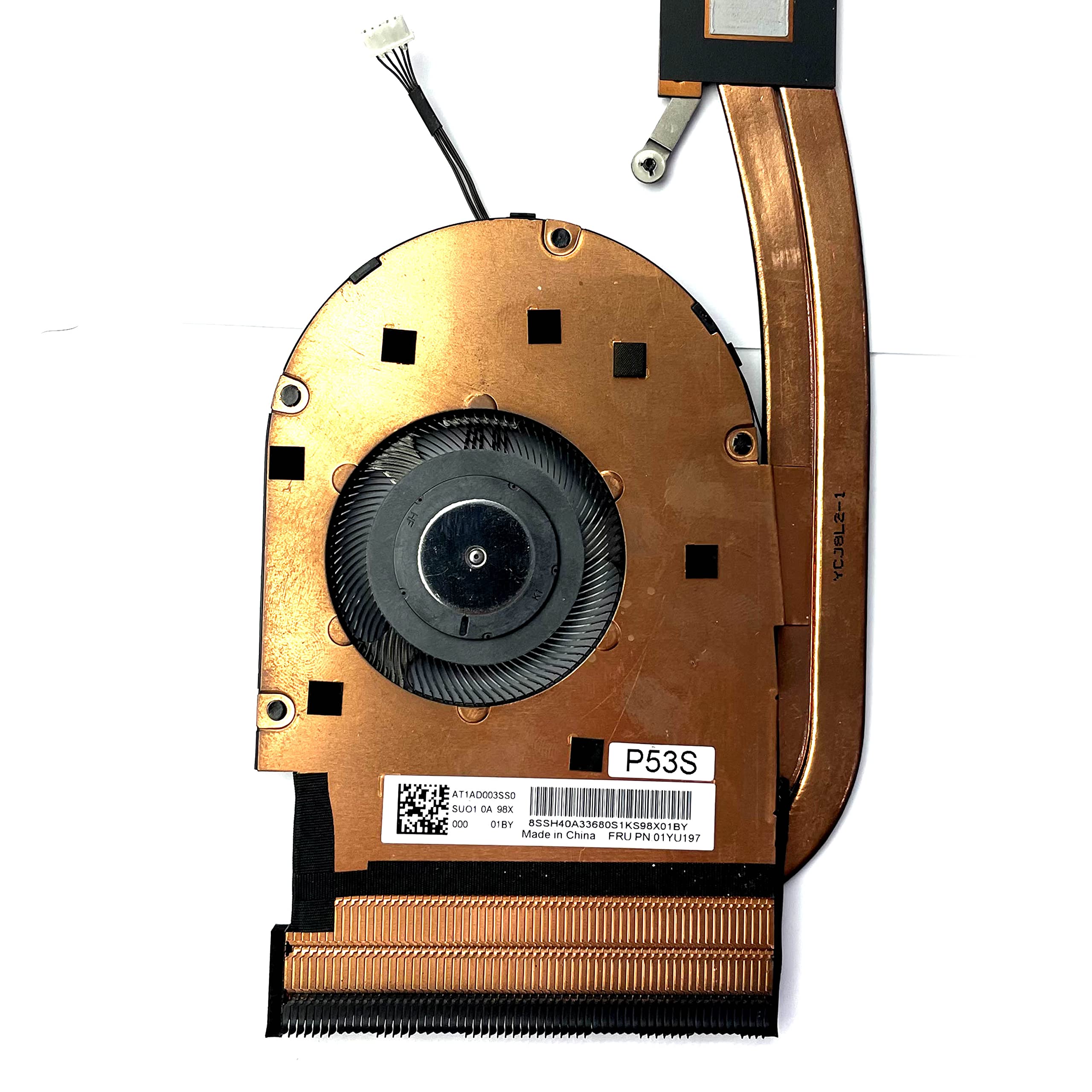 New Genuine CPU Cooling Fan with Heatsink Compatible with Thinkpad T590 P53s Discrete Graphics Version 01YU196 01YU197