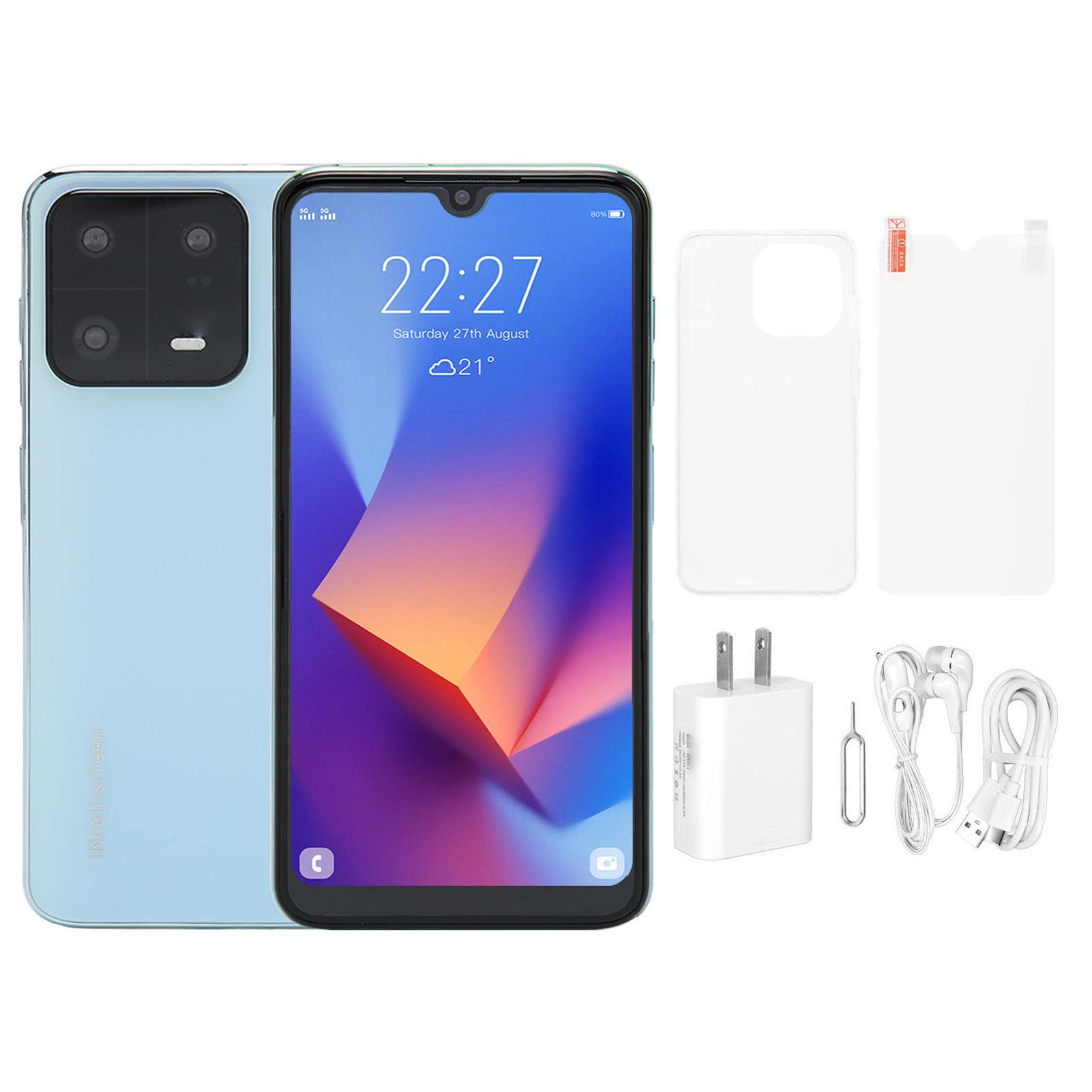 HEEPDD 3G for Smartphone Calls, 24MP Rear Camera and 8MP Front Camera (Blue)