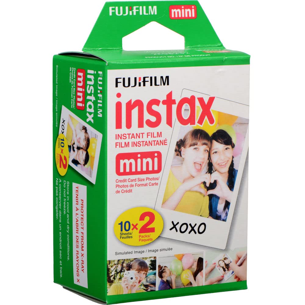 Fujifilm Instax Mini 40 Instant Film Camera (Black) Bundle with (20) Instax Mini Instant Film Shots + Padded Carrying Bag + (4) Rechargeable Batteries + Deluxe Cleaning Kit