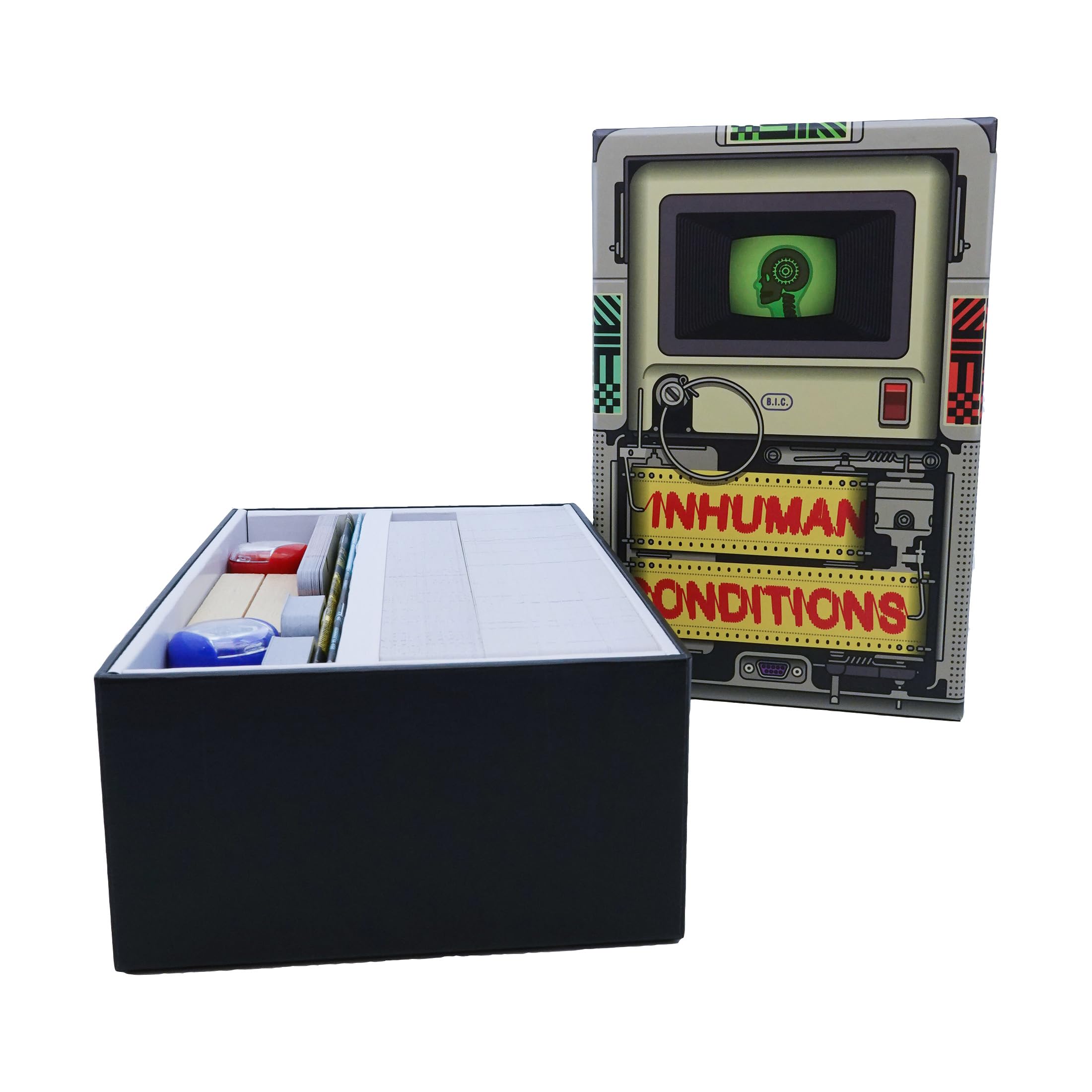 Inhuman Conditions: A Game of Cops and Robots, Fast-Paced Interrogation Game, 2 to 22 Player Game, Over 50 Unique Robot Personalities, For Ages 14 and up