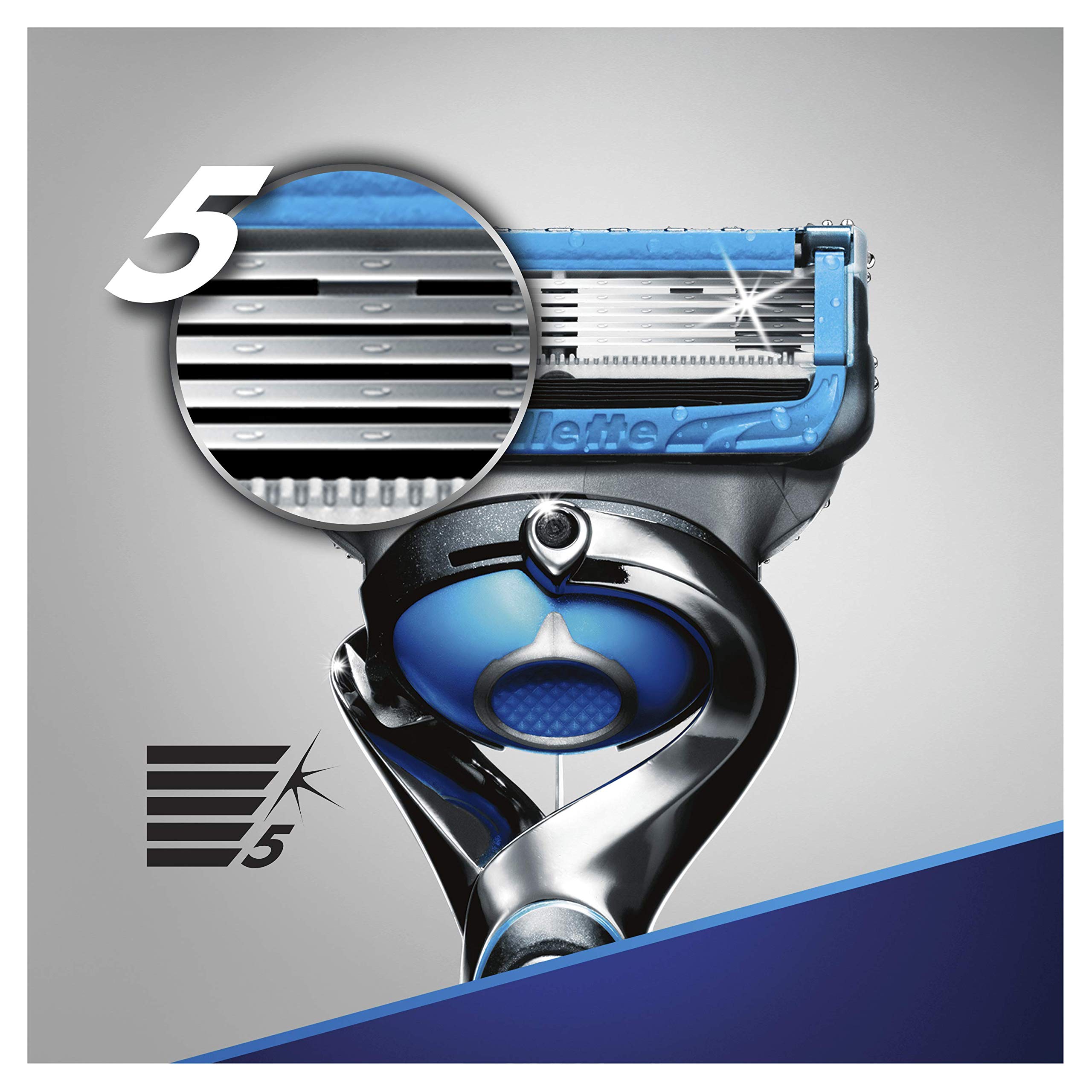 Gillette Fusion5 Proshield Chill Razor for Men + 7 Refill Blades with Precision Trimmer
