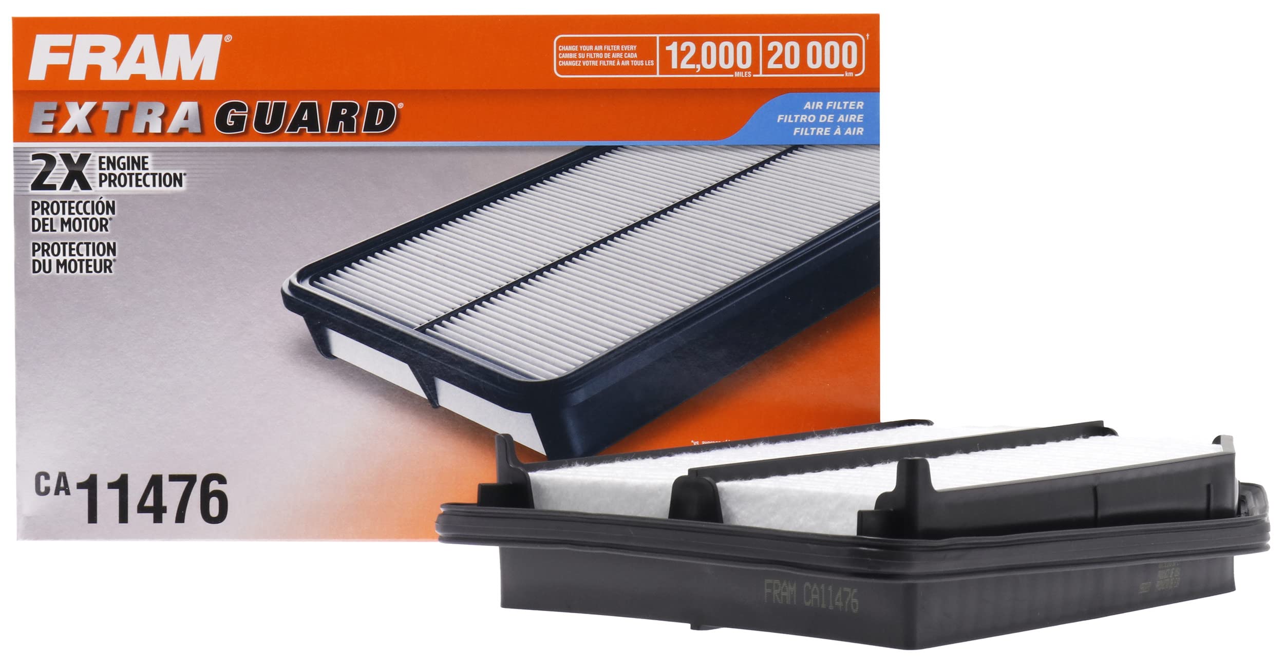 FRAM Extra Guard CA11476 Replacement Engine Air Filter for Select Honda Accord and Acura TLX (2.4L) Models, Provides Up to 12 Months or 12,000 Miles Filter Protection