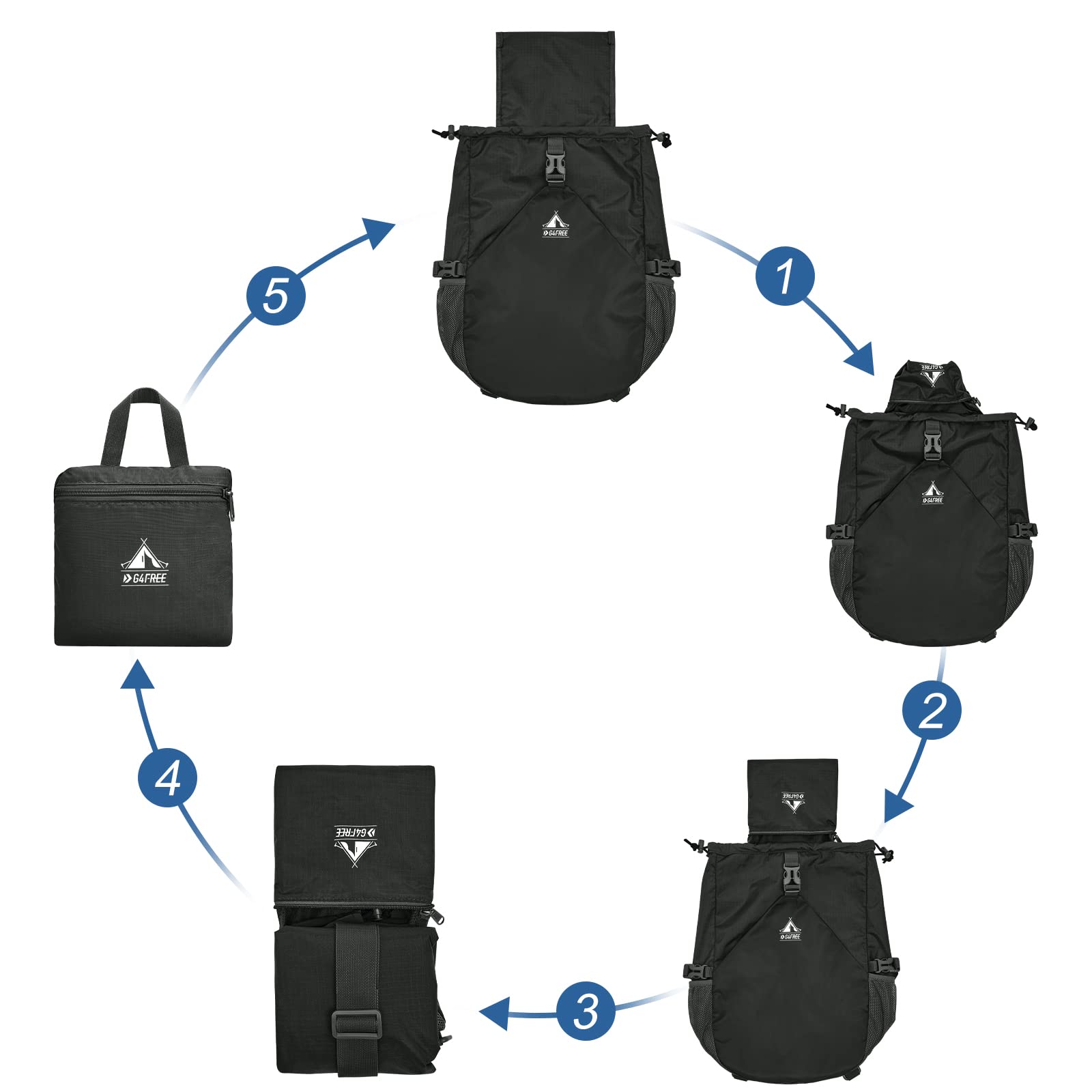 G4Free 15L Sling Bag Crossbody Drawstring Backpack Outdoor Travel Cinch Bag Foldable Gym Bag for Men Women