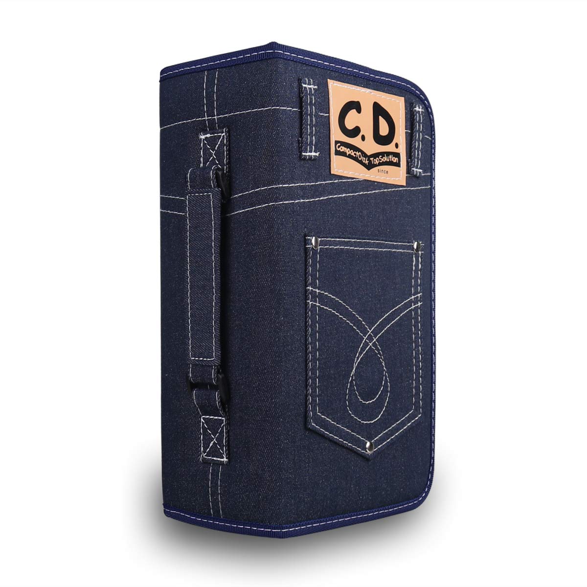 FORE® Legend Denim CD/DVD/Blu-Ray Disc 100pcs Wallet Case for CD/DVD Carrying Storage 128 Capacity Made of Denim Color Blue