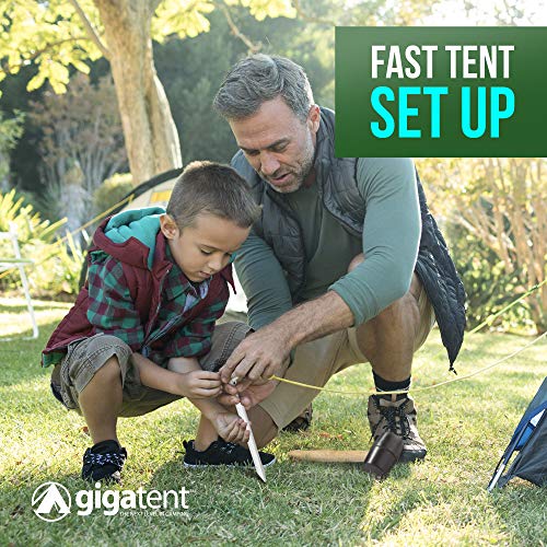 GigaTent 10-Piece Camping Stake Set - Complete Lightweight Tent Setup with Portable Bag - Essential Gear for Outdoor & Hiking