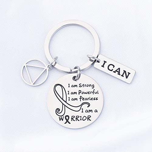 FUSTMW Addiction Recovery Gift Alcoholics Anonymous Keychain Sobriety Gift AA Jewelry for Warrior Sober Inspiration Gifts (AA warrior keychain)